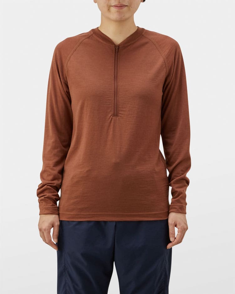 100% Merino LightLong Sleeve Zip | 山と道 U.L. HIKE & BACKPACKING